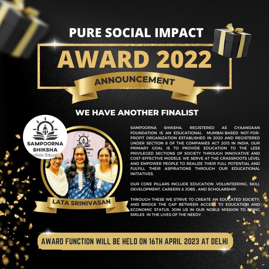 Sampoorna Shiksha -Pure Social Impact Awards 2022 – Sampoorna Shiksha